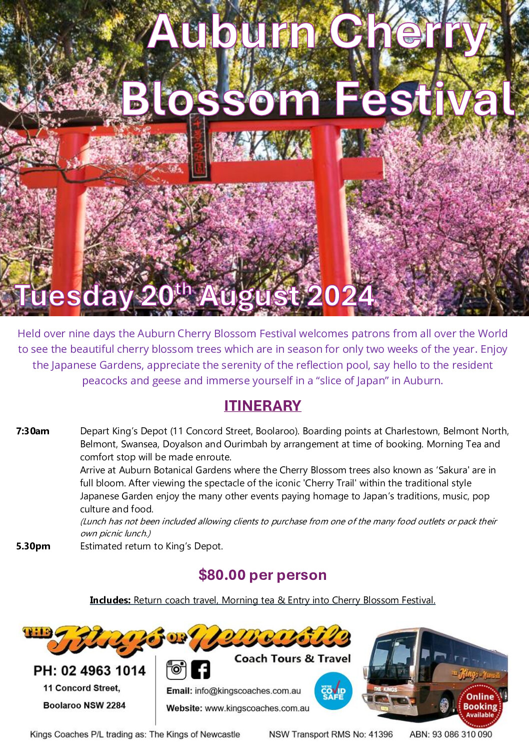 Cherry Blossom Itinerary | Kings Coaches